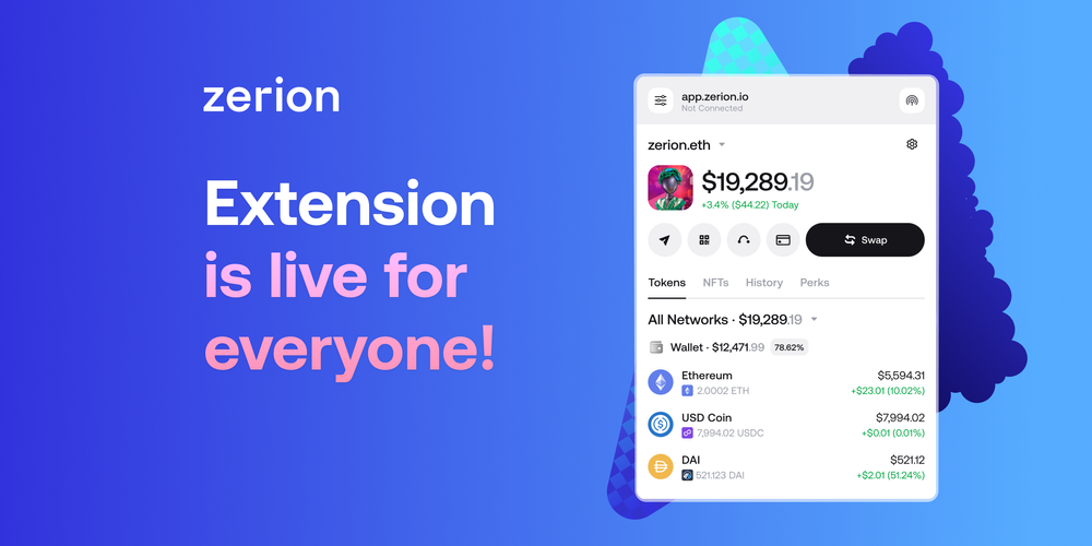 Zerion Extension Goes Live!