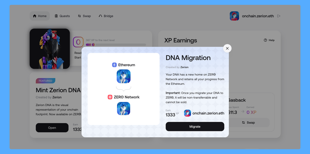 Introducing Zerion Rewards: XP, Levels, and More