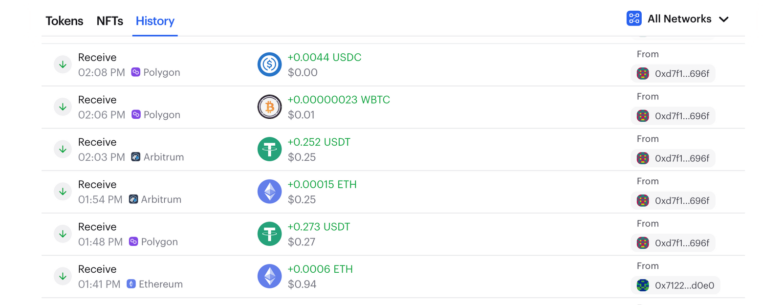 View Transaction History From All Major EVM Networks in One Feed