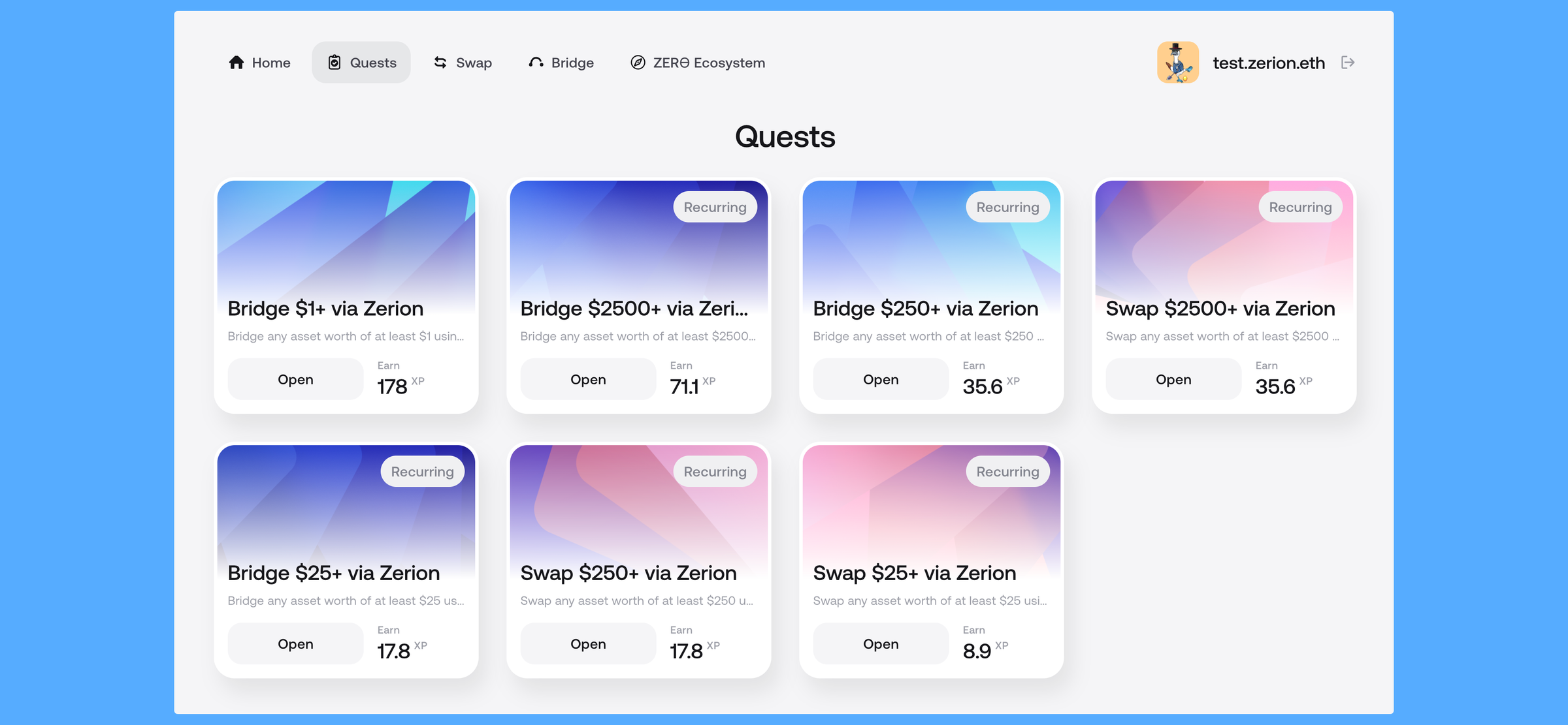 Introducing Zerion Rewards: XP, Levels, and More